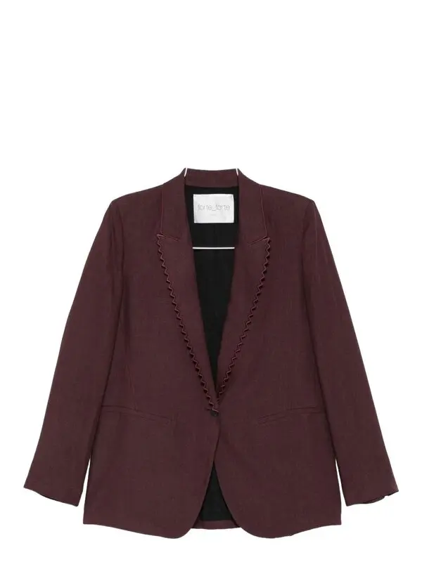 FORTE_FORTE Linen Single-breasted Jacket - Brown
