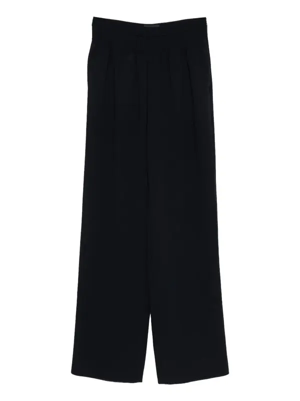 Emporio Armani Wide-leg Pleated Trousers - Blue