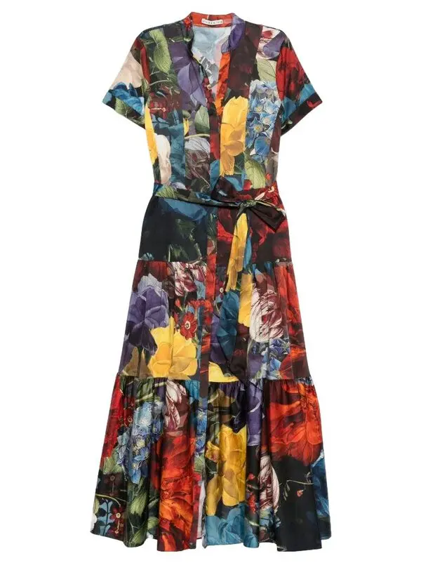 Alice + Olivia Printed Floral Tiered Midi Dress - Multi