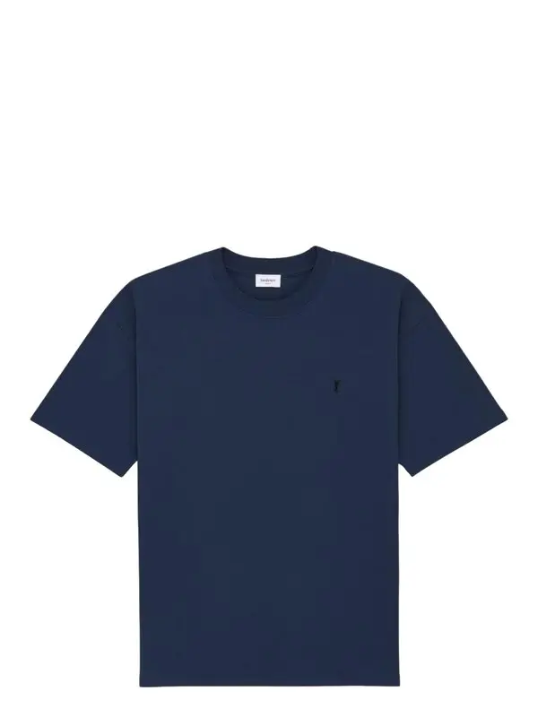 Saint Laurent Oversized Cassandre T-shirt In Piqu - Blue