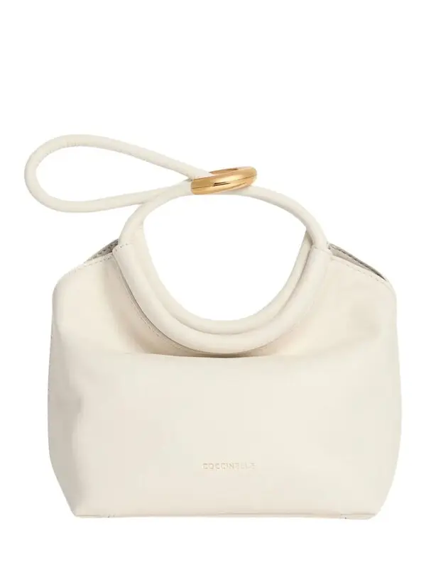 COCCINELLE Finn Pouch Bag With Top Handle And Gold-tone Hardware - White