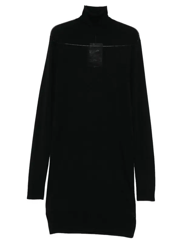 TOTEME Wool Turtle-neck Midi Dress - Black