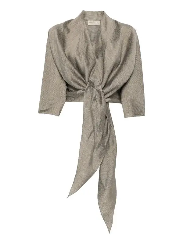 CORTANA Aria Linen Jacket - Grey
