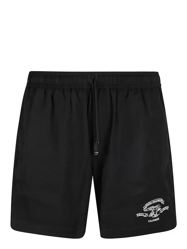 Amiri Bermuda Shorts With Graphic Logo - Black