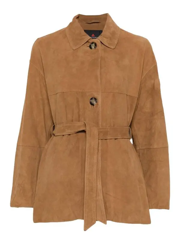 Peuterey Machuca Suede Leather Jacket - Brown