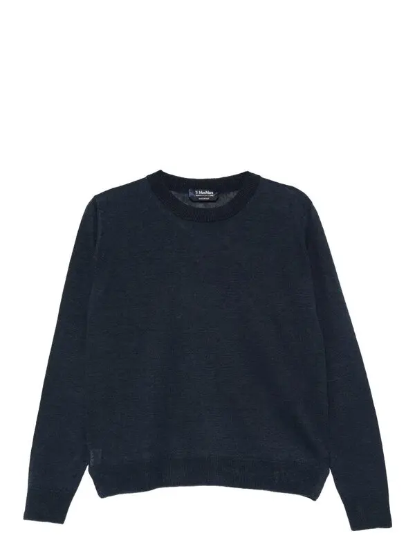 Max Mara Linen Crewneck Sweater - Blue