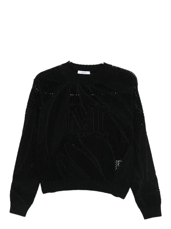 Max Mara Textured Crewneck Pullover - Black