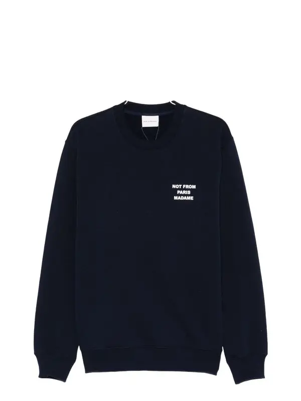 Drole De Monsieur Le Sweatshirt Slogan" Crewneck Sweatshirt - Blue