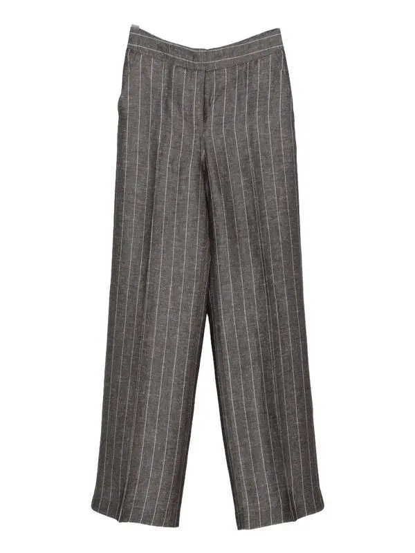 VIA MASINI 80 Pinstriped Tailored Trousers - Brown