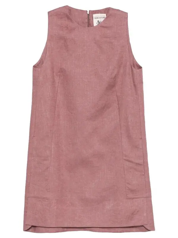 SEMICOUTURE Sheena Linen Mini Dress - Red