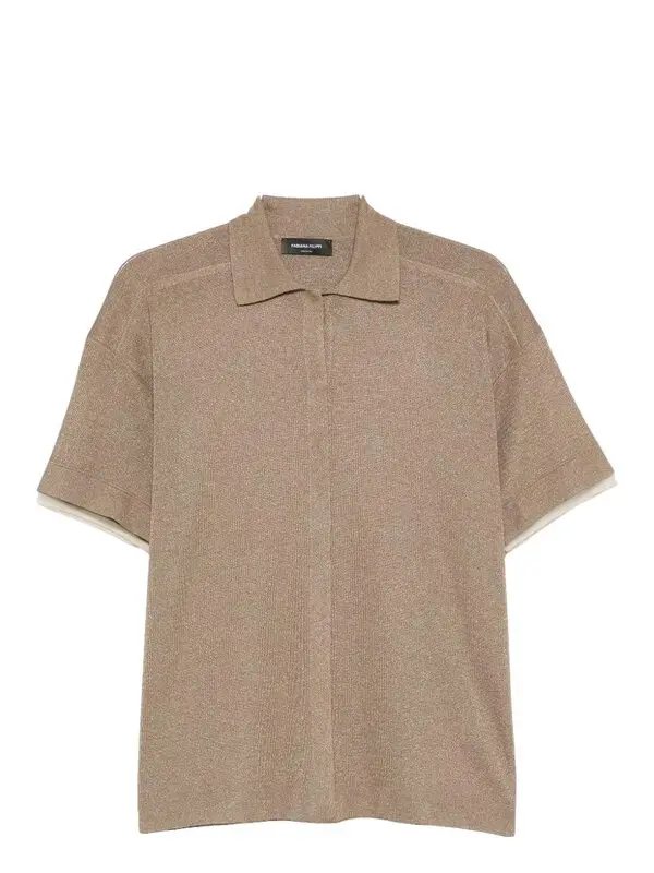 Fabiana Filippi Short Sleeve Collared Shirt - Brown