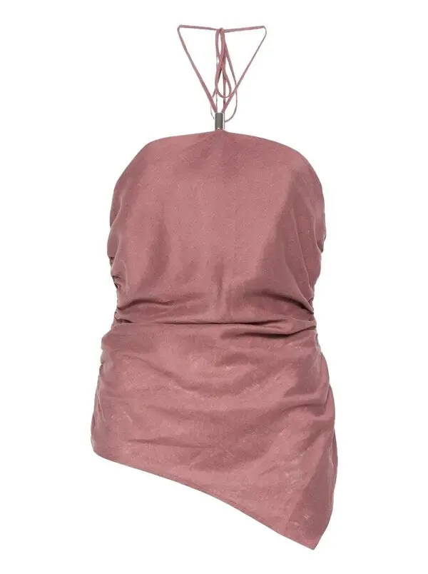 SEMICOUTURE Becka Linen Top - Red