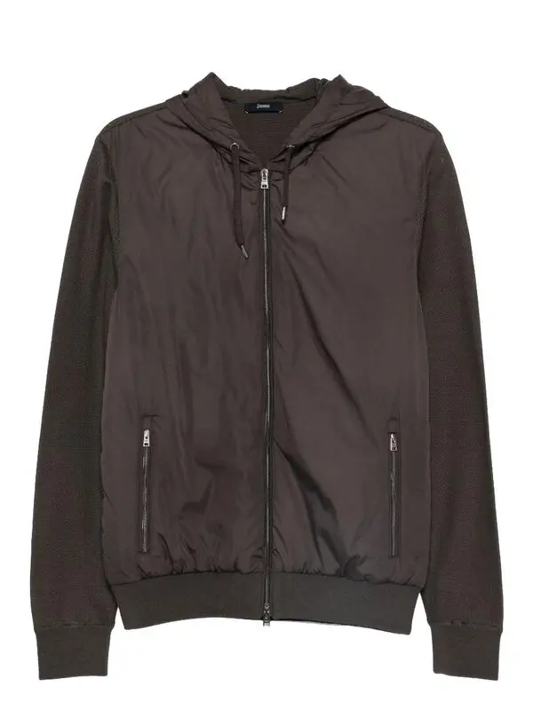 Herno Padded Blouson Jacket With Drawstring Hood - Brown