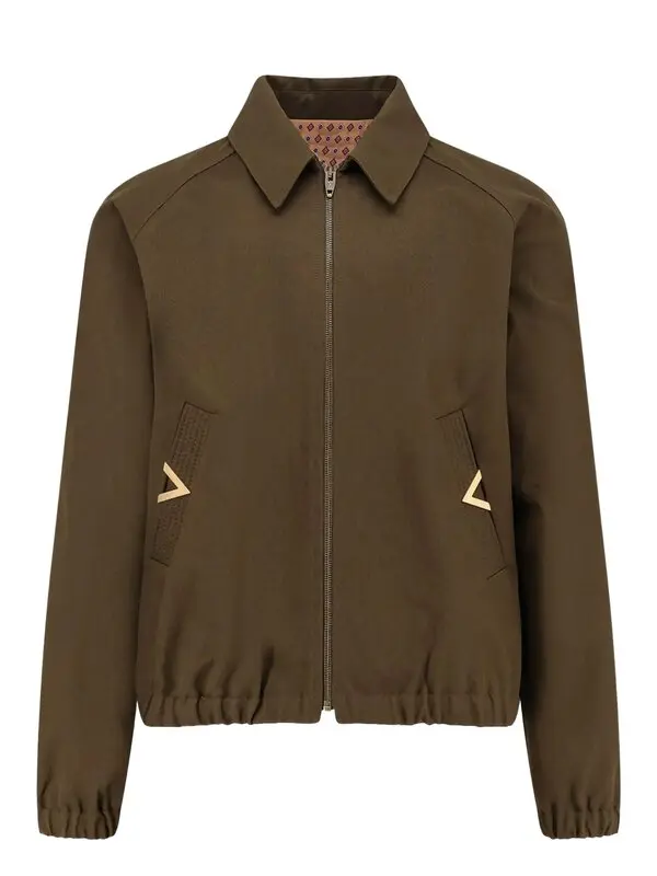 Valentino Garavani Full-zip Gabardine Jacket - Brown