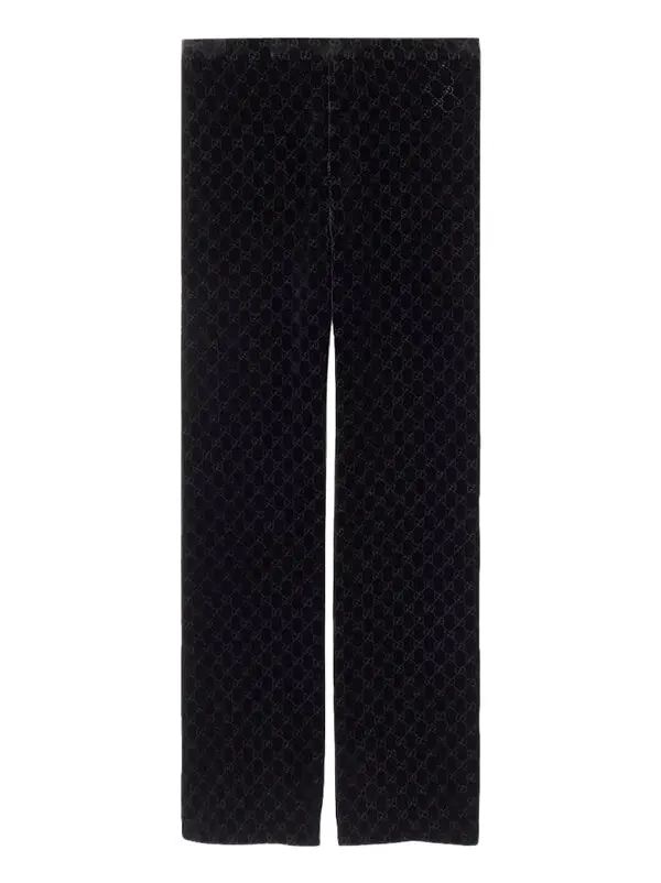 Gucci Gg Velvet Trousers - Black