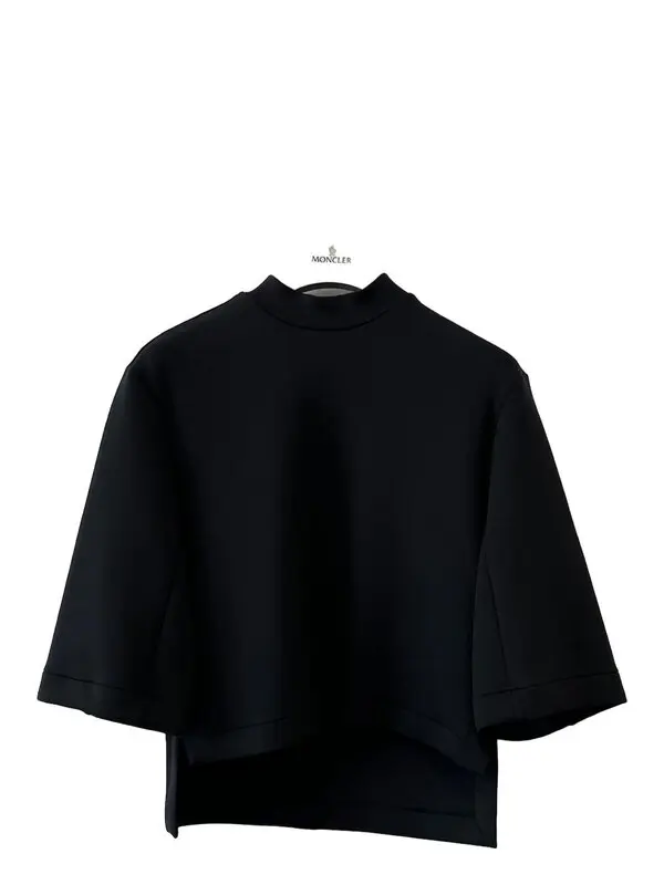 Moncler High Neck Cotton T-shirt - Black