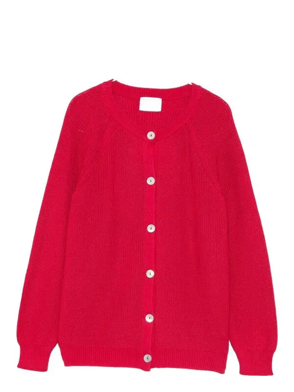 BEYOU Cotton And Cashmere Cardigan - Red