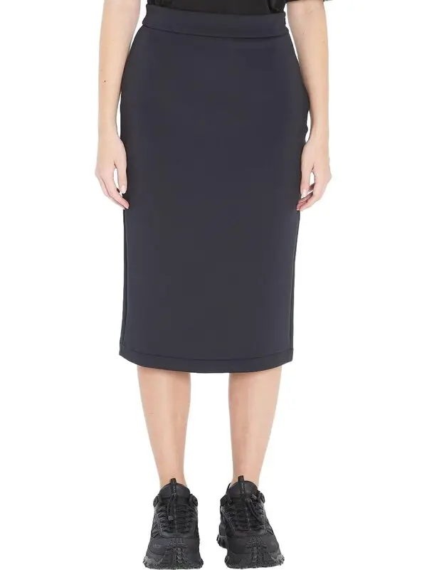 Moncler Midi Skirt With Back Slit - Black