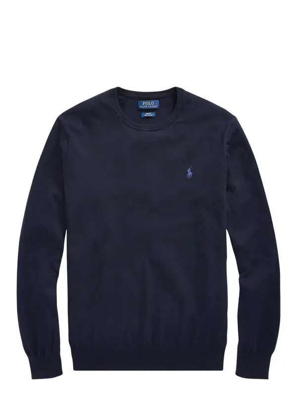 Polo Ralph Lauren Slim Fit Cotton Crew Neck Sweater - Blue