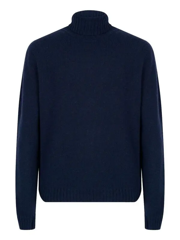 John Smedley Faisal Turtleneck Sweater - Blue
