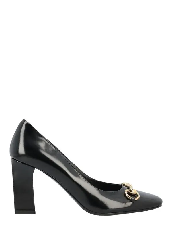 Gucci Leather Pumps With Horsebit Detail - Black