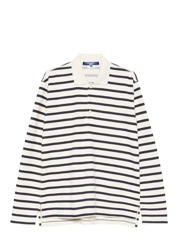 Junya Watanabe Striped Cotton Polo Shirt - Beige