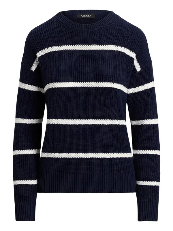 Ralph Lauren Striped Crew Neck Sweater - Blue