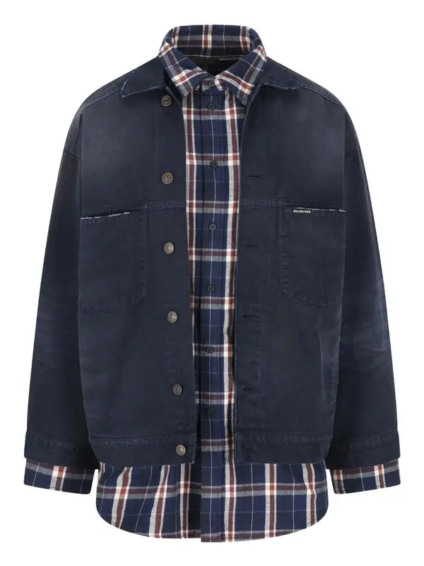 Balenciaga Patch Shirt-jacket - Blue