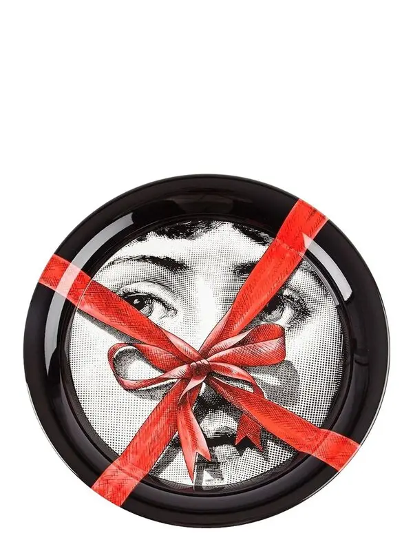 FORNASETTI Cermaci Ceramic Tray With Bow Detail - Black