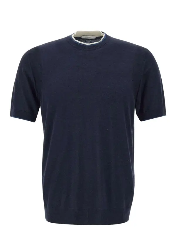 PAOLO PECORA Silk And Cotton Sweater - Blue