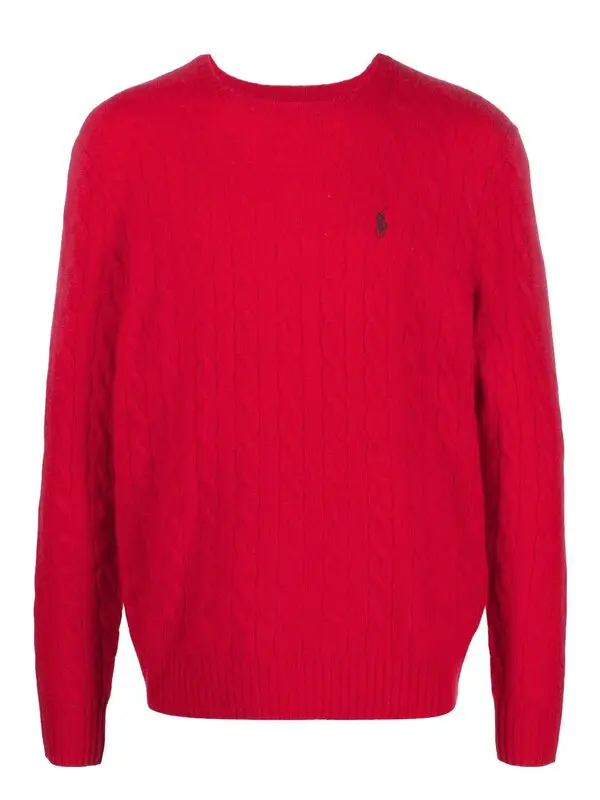 Polo Ralph Lauren Cable Knit Crewneck Sweater - Red