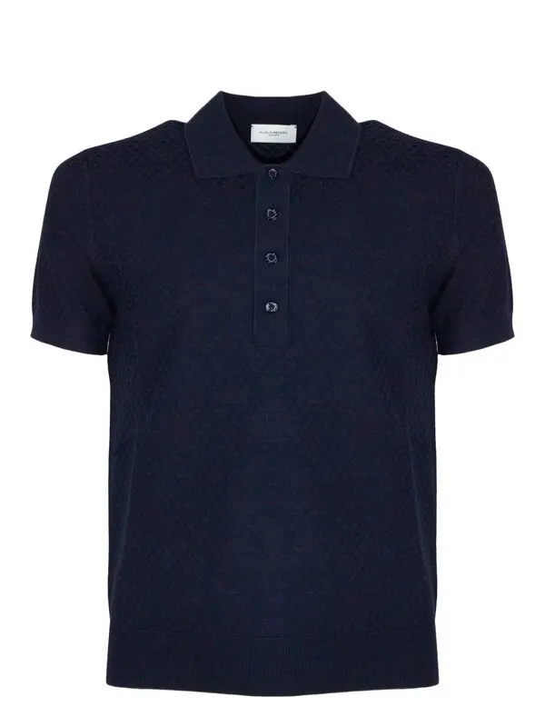 PAOLO PECORA Knitted Polo Shirt - Blue
