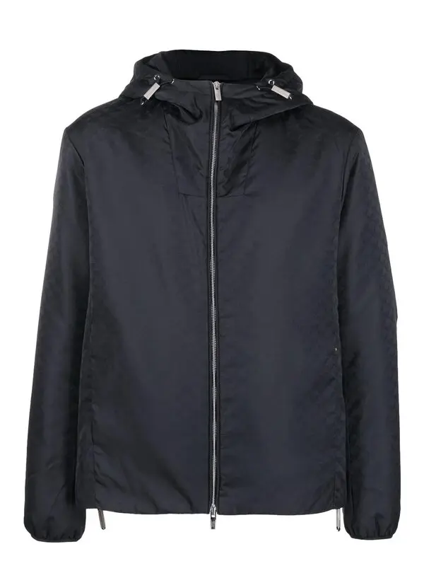 Emporio Armani Nylon Blouson Jacket With Jacquard Logo - Blue