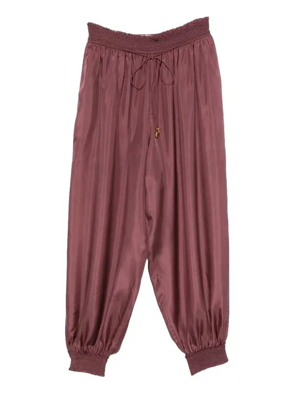 Zimmermann Aster Silk Gathered Trousers - Brown