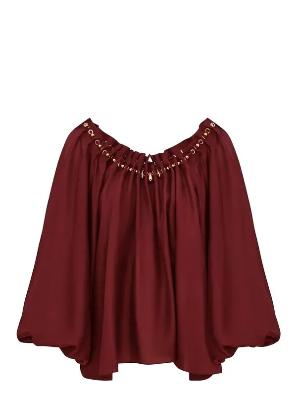 Zimmermann Aster Silk Blouse - Red