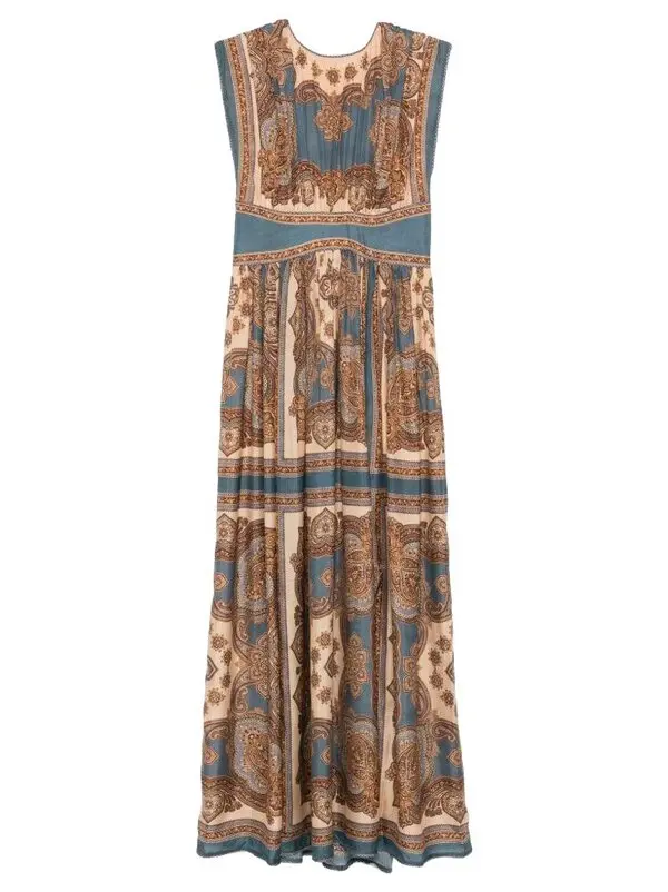 Zimmermann Mahon Printed Silk Maxi Dress - Blue