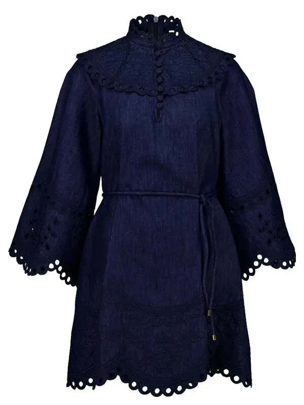 Zimmermann Mahon Denim Mini Dress - Blue