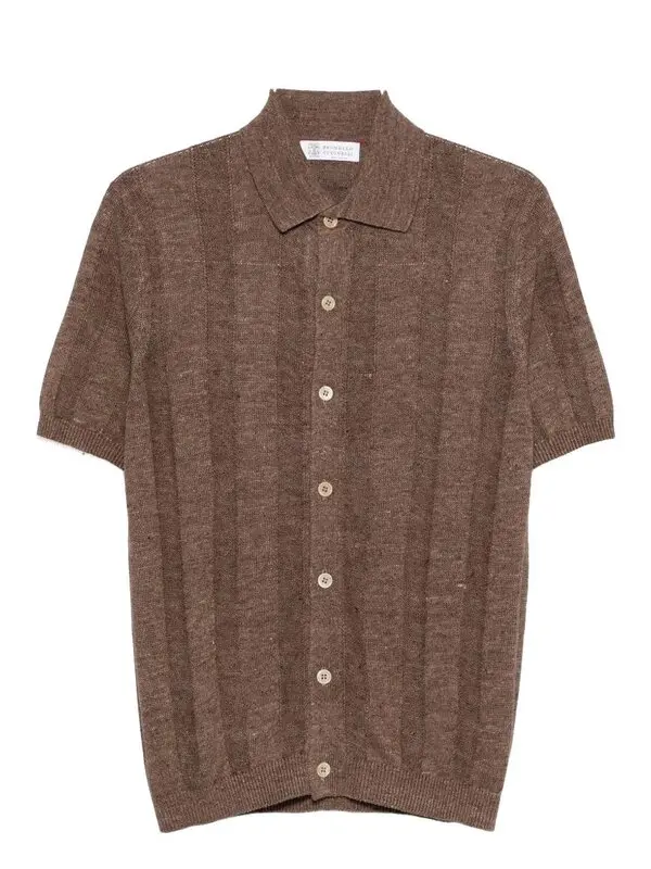 Brunello Cucinelli Linen And Cotton Blend Cardigan - Brown