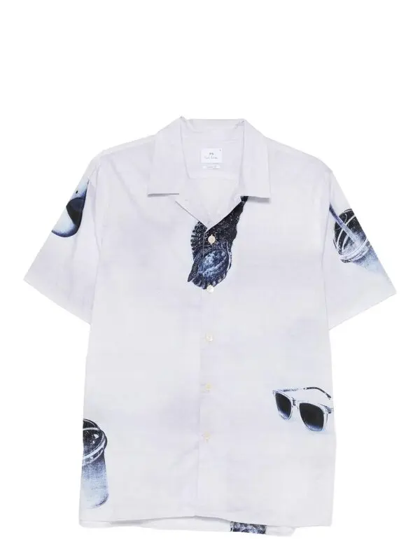 Paul Smith Sunbleached Snaps Cotton Shirt - Grey