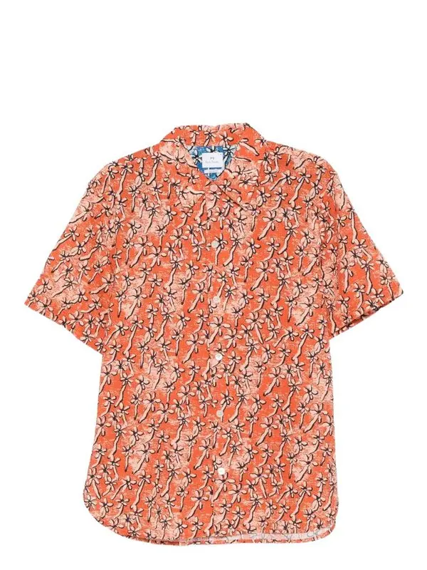 Paul Smith Field Floral Cotton Shirt - Orange