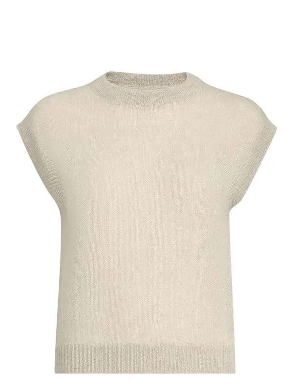 Brunello Cucinelli Rib Knit Crewneck Wool Sweater - White