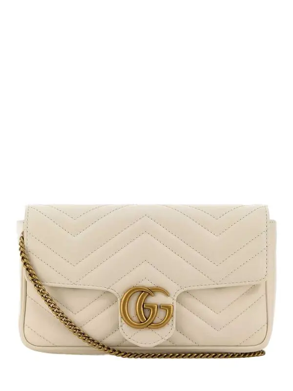 Gucci Gg Marmont Quilted Leather Mini Bag - White