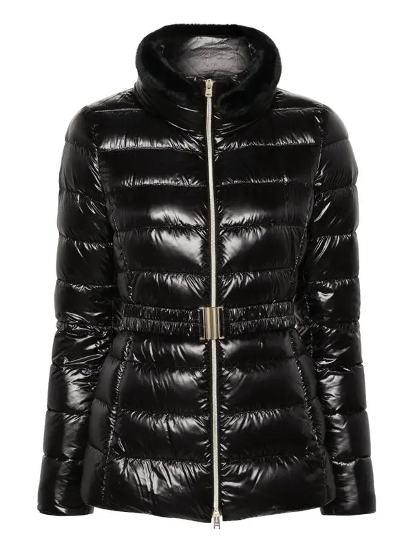 Herno Claudia Belted Down Jacket - Black