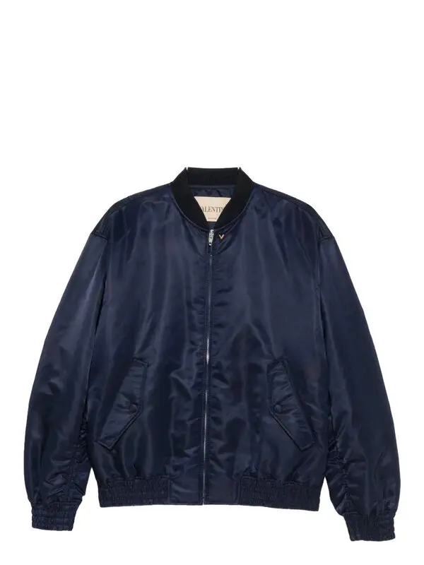 Valentino Garavani Vgold Nylon Bomber Jacket - Blue