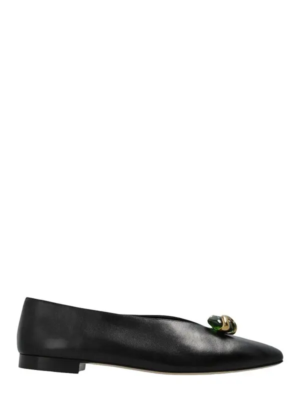 JIMMY CHOO Margot Leather Ballets - Black
