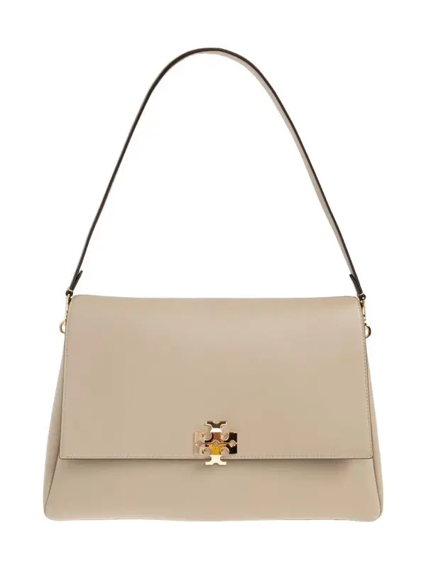 Tory Burch Charlie Large Leather Shoulder Bag - Grey