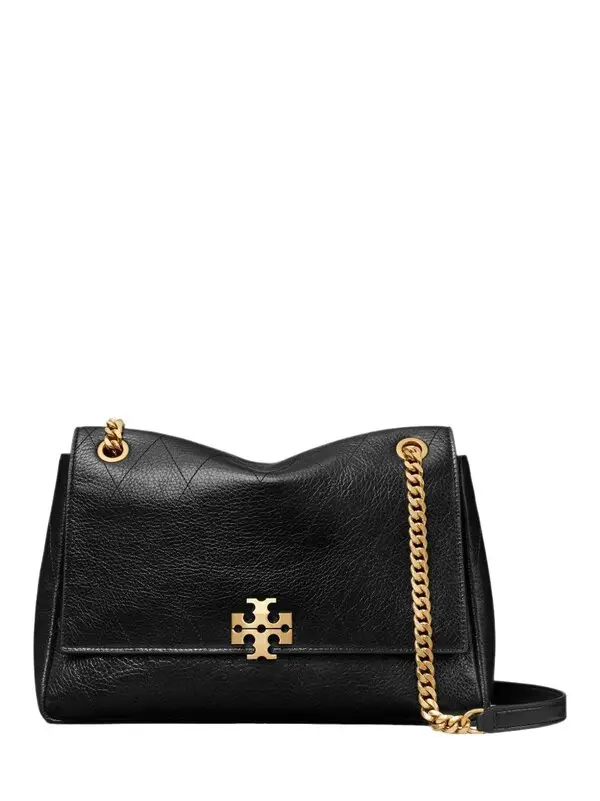 Tory Burch Charlie Quilted Leather Shoulder Bag - Black