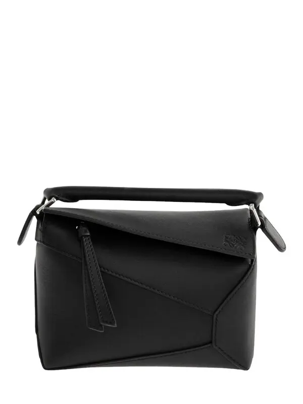 Loewe Puzzle Edge Mini Leather Handbag - Black