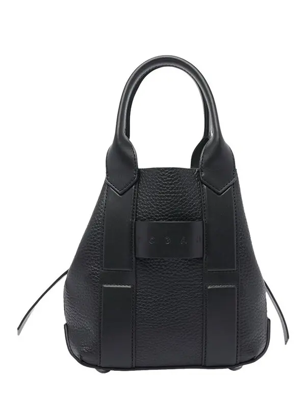 Hogan Script Small Leather Tote Bag - Black