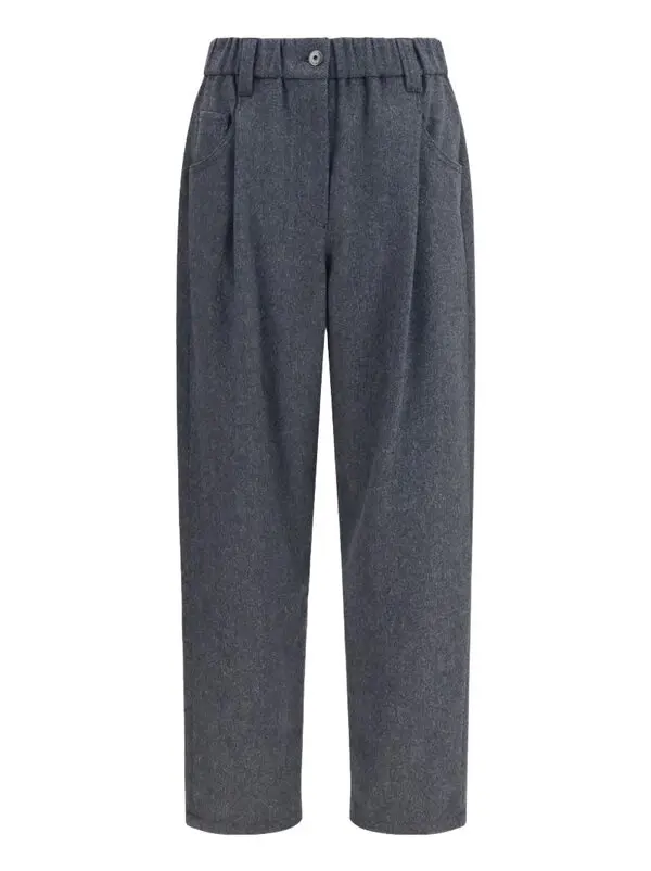 Brunello Cucinelli Wool Blend Tailored Trousers - Grey